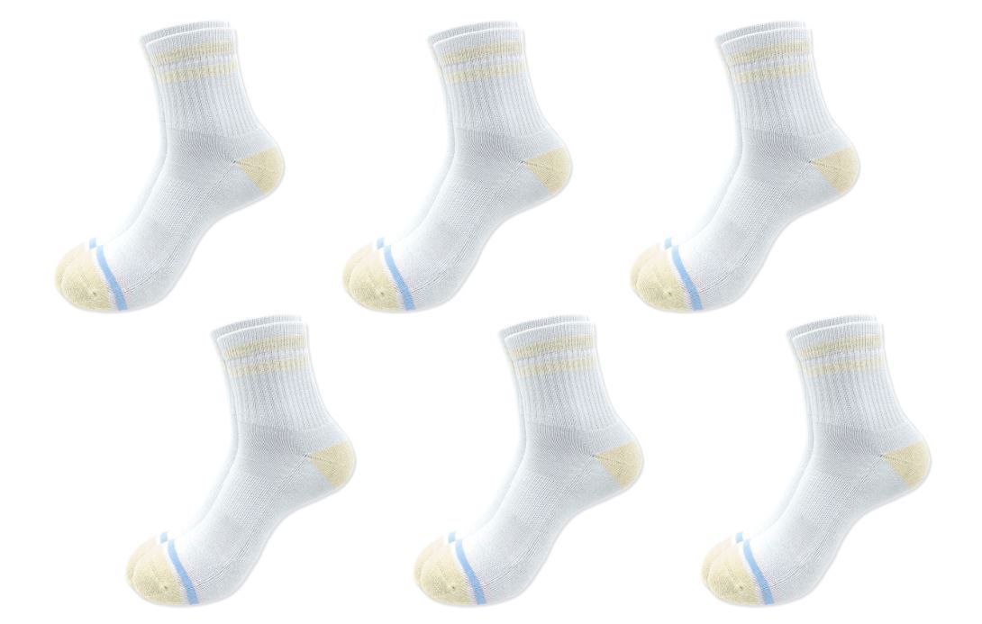 Adult Pima Cotton Socks, Yellow & Blue (6-Pack) – Oaki