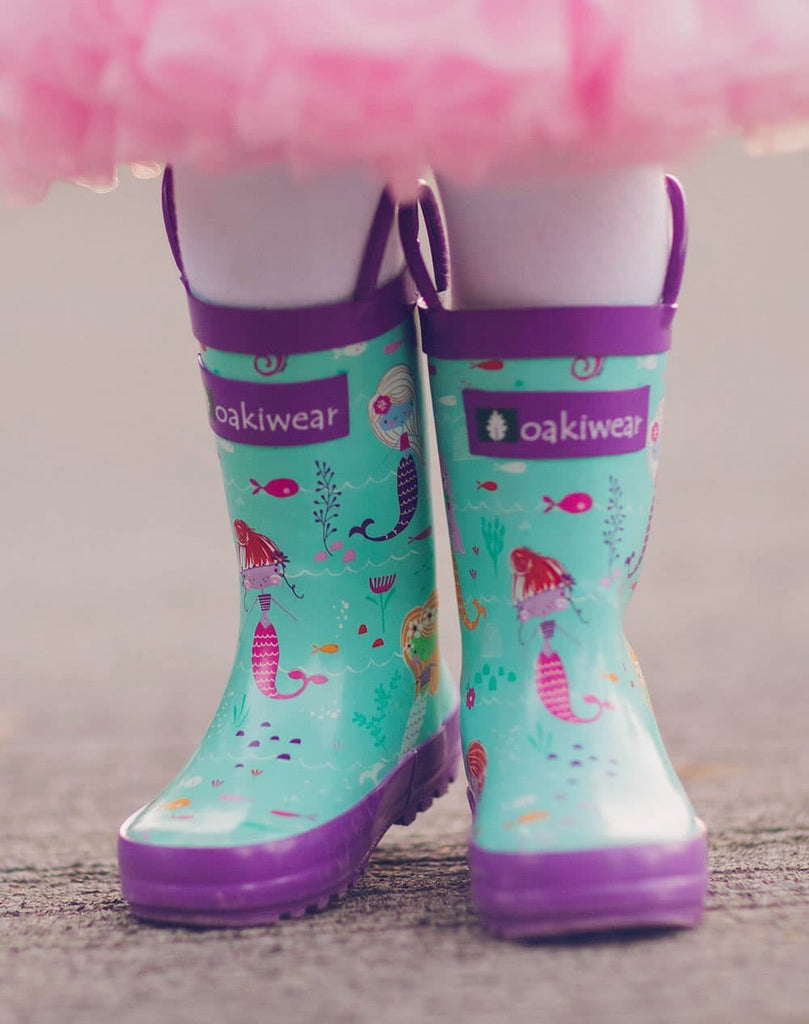 Children's Rubber Rain Boots, Mermaids – OAKI